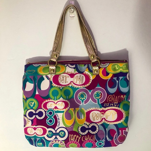Coach | Bags | Coach Poppy Pop C Glam Tote Limited Edition | Poshmark